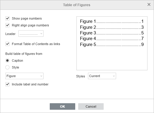 Add and Format a Table of Figures