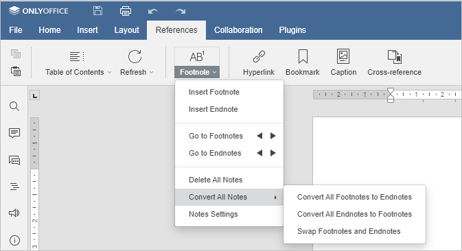 Convert footnotes and endnotes