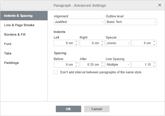 Set paragraph line spacing