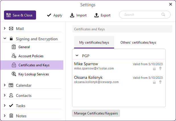Signing and Encryption