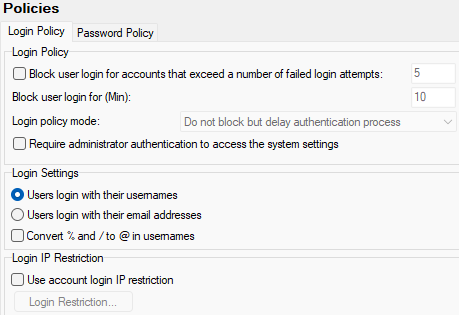Login Policy