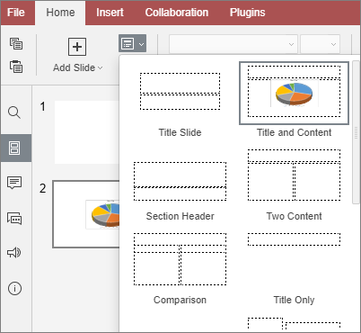 Set slide parameters
