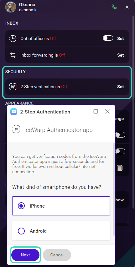 How to configure 2-step authentication