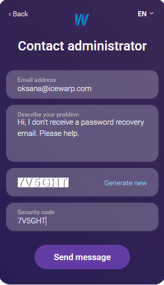 Contact Administrator