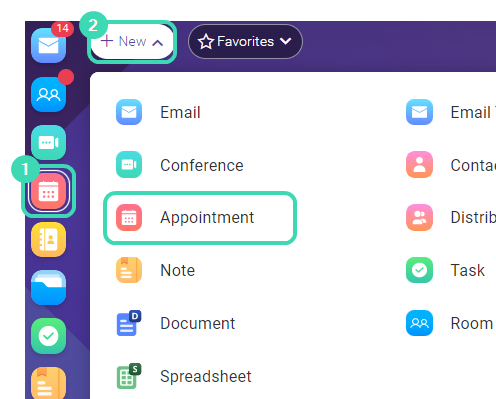 How to create calendar entry