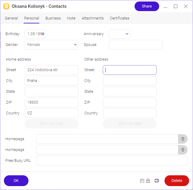 How to create new contact
