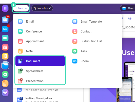 How to create a new document