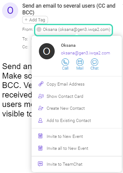 How to open email address in Mail View Context Menu