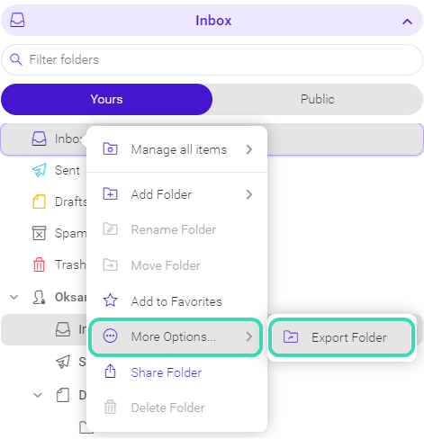 How to export an email