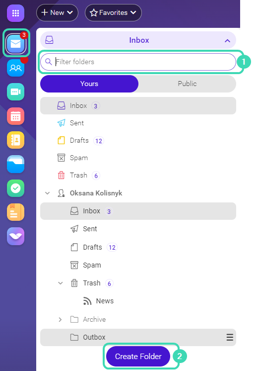 Navigation panel with Folder Tree
