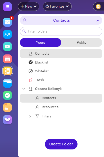 Navigation panel with Tree view