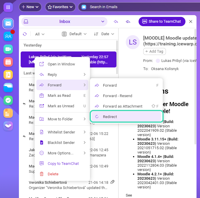 How to redirect emails